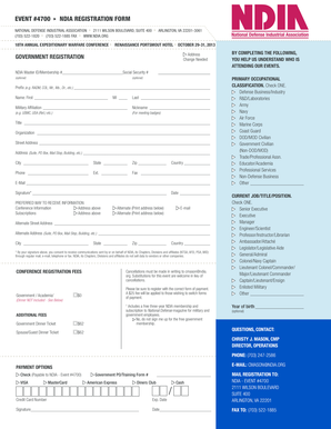 Fillable Online ndia Event #4700 ndia registration form - National ...