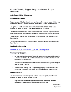 Fillable Online Ontario Disability Support Program Income Support Fax ...