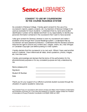 Seneca Consent Form - Fill Online, Printable, Fillable, Blank | pdfFiller
