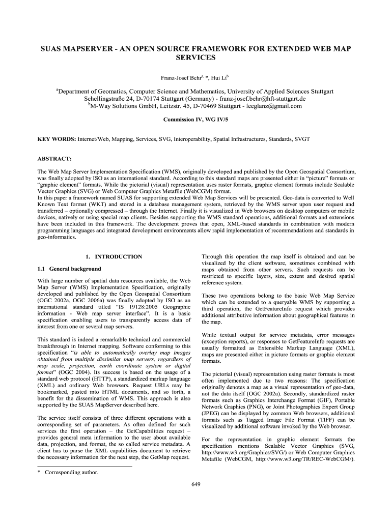 Fillable Online SUAS MapServer Framework Fax Email Print - pdfFiller