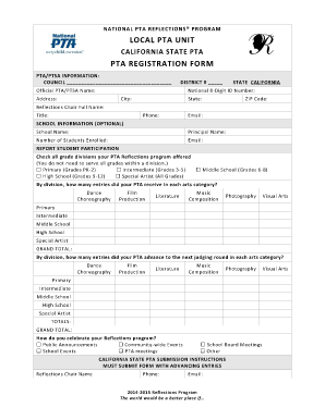 Fillable Online Participation Form - The California State PTA Fax Email ...