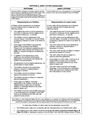 Fillable Online PETITION & JOINT LETTER GUIDELINES Fax Email Print ...