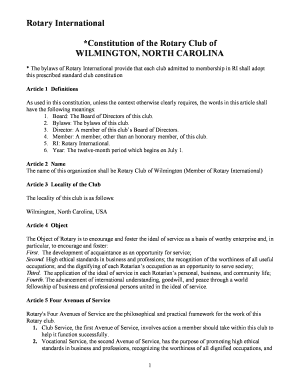 Fillable Online wilmingtonrotaryclub Rotary International Constitution ...