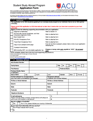 Fillable Online Outbound Study Abroad Program Application Form Fax ...