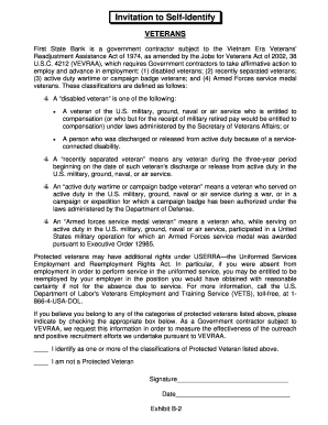 Fillable Online Vets Pre-Offer Self ID form Fax Email Print - pdfFiller