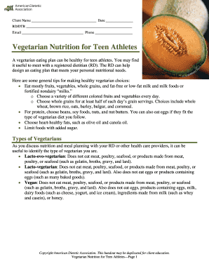 Fillable Online Vegetarian-Nutrition-for-Teen-Athletes - Arnold Palmer ...