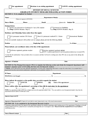 Fillable Online (GSR) Information and Action Form - Division of Social ...