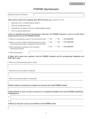 Fillable Online STROBE Questionnaire - STROBE Statement Fax Email Print ...