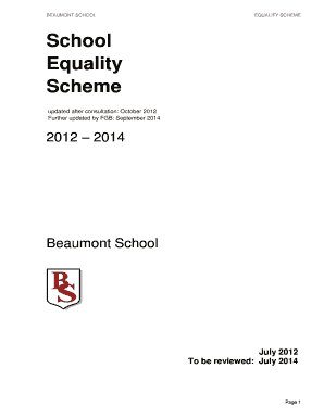Fillable Online EQUALITY SCHEME Fax Email Print - pdfFiller
