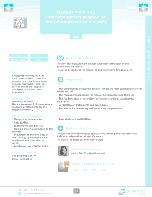 Fillable Online cemafroid Measurement and instrumentation adapted to ...