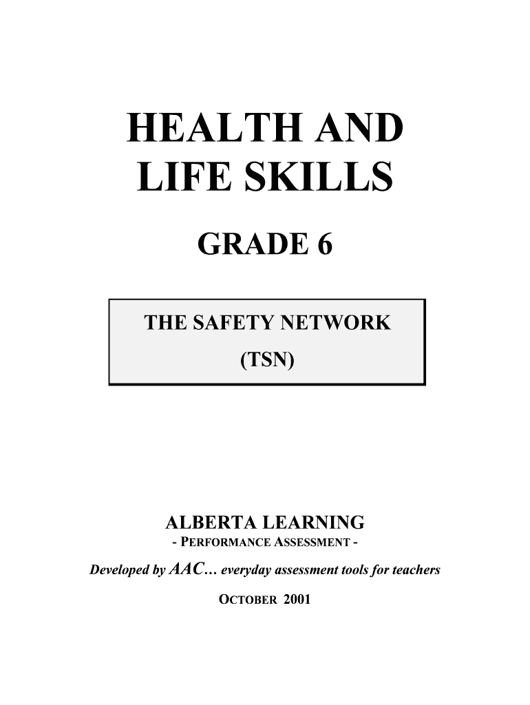 Fillable Online aac ab Health and life skills - Alberta Assessment ...