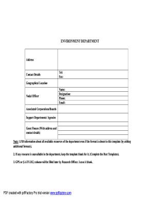 Fillable Online ambala gov ENVIRONMENT DEPARTMENT - Ambala Fax Email ...