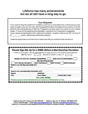 Fillable Online lifeforcefoundation Printable donation form - Lifeforce ...
