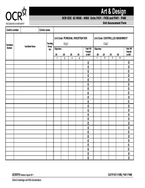 Fillable Online ocr org AS and bA2b GCE Art 3800-3806 7800-7806 Unit ...