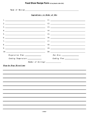 Fillable Online agrilife Cook Contest Recipe Form.doc Fax Email Print ...
