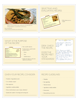 Fillable Online EVALUATING RECIPES Fax Email Print - pdfFiller