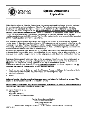 Fillable Online Special Attractions Application Fax Email Print - pdfFiller