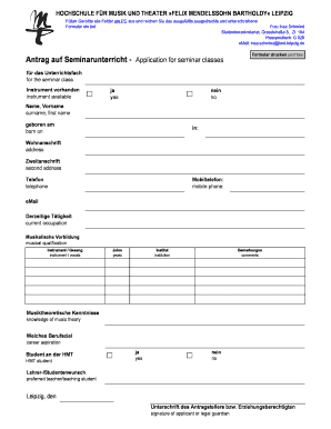 Fillable Online Antrag auf Seminarunterricht - Application for seminar ...