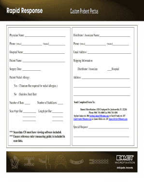 Fillable Online biomet RRP Custom Pectus Patient Formdoc Fax Email ...