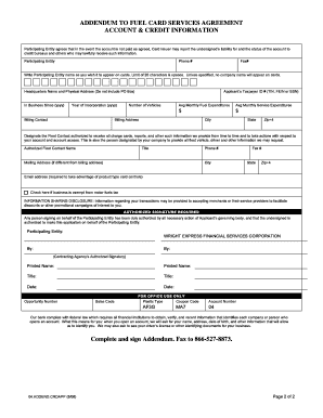 Fillable Online WEX Inc Massachussetts Fuel Card Agreement Addendum ...