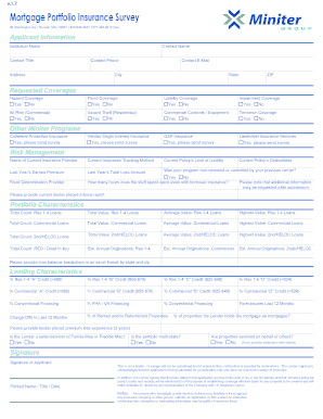 Fillable Online Mortgage Portfolio Insurance Survey - bMiniterb Group ...