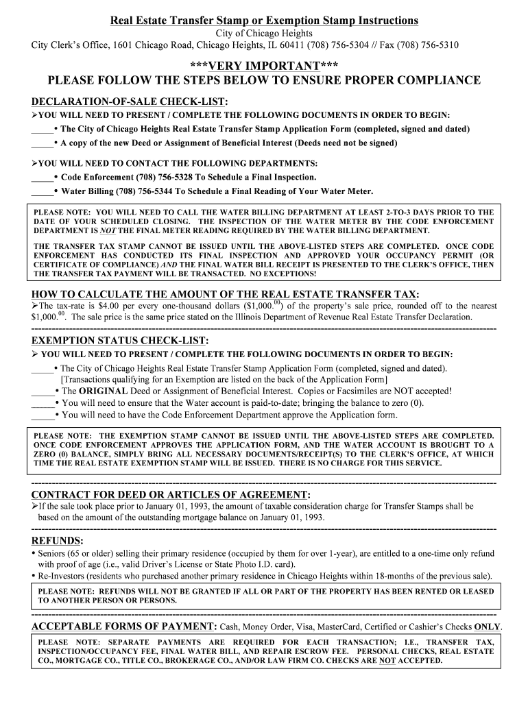 Fillable Online Real Estate Transfer Stamp or Exemption Stamp ...