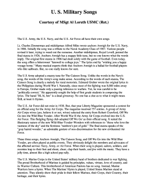 Fillable Online Military Songs Fax Email Print - pdfFiller
