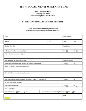 Fillable Online ibew461benefits IBEW LOCAL No Fax Email Print - pdfFiller