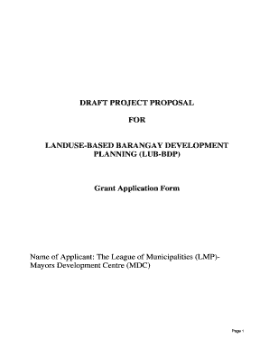 Fillable Online saveuplands DRAFT PROJECT PROPOSAL FOR LANDUSE-BASED ...