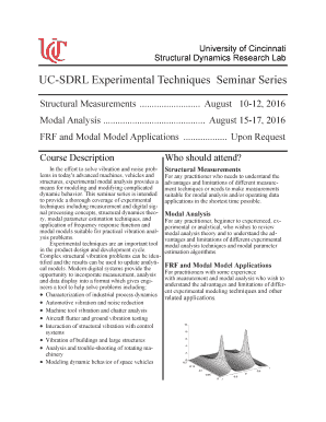 Fillable Online sdrl uc University of Cincinnati Structural Dynamics Research Lab UCSDRL ...