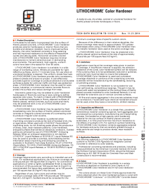 Fillable Online LITHOCHROME Color Hardener - bScofieldb Concrete Color Fax Email Print - pdfFiller