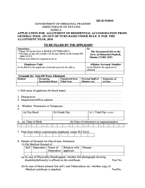 Fillable Online 164 100 150 De-ii bformb government of himachal ...