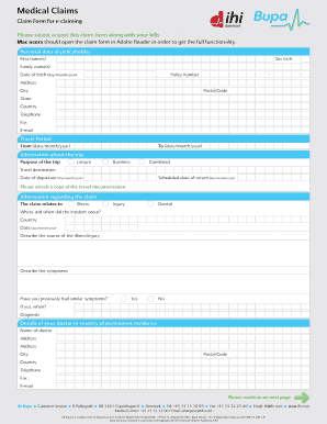 Fillable Online Claim Form for e-claiming Please Mac users - ihi Fax ...