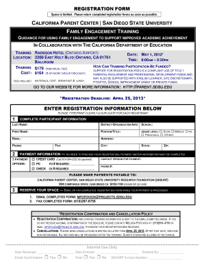 Fillable Online coe sdsu ENTER REGISTRATION INFORMATION BELOW Fax Email Print - pdfFiller