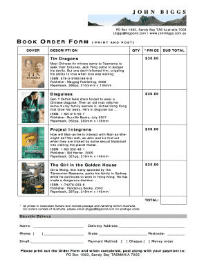 Fillable Online Book Order Form Postal Order Fax Email Print - pdfFiller