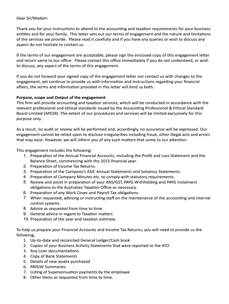 Fillable Online Thank you for your instructions to attend to the ...