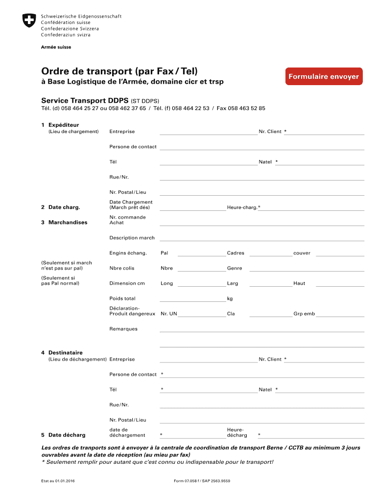Remplissable En Ligne lba admin Ordre de transport par Fax Tel ...