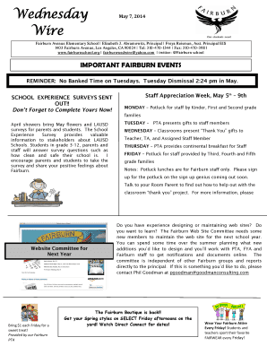 Fillable Online fairburnschool Wednesday Wire - Fairburn Elementary ...