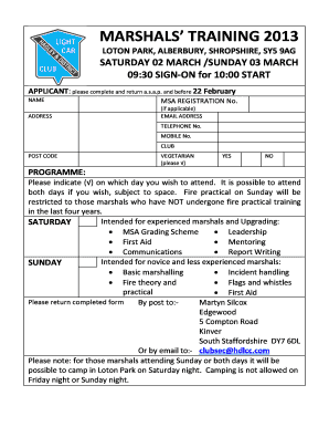 Fillable Online LOTON PARK, ALBERBURY, SHROPSHIRE, SY5 9AG Fax Email ...