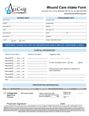 Fillable Online Wound Care Form 108 - AllCare Plus Pharmacy Fax Email ...
