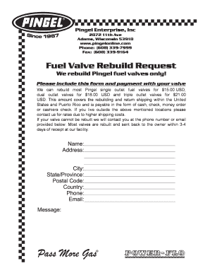 Fillable Online Fuel Valve Rebuild Request.cdr - Pingel Fax Email Print ...