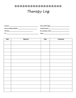 Fillable Online PT Therapy Logdocx Fax Email Print - pdfFiller