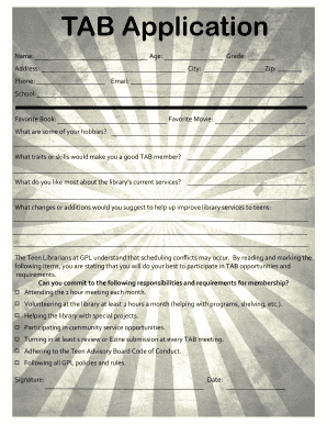 Fillable Online greenwoodlibrary TAB Application - Greenwoodlibraryus ...