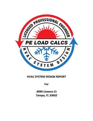 Fillable Online HVAC SYSTEM DESIGN REPORT For - bpeloadcalcsbbcomb Fax ...