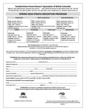 Fillable Online Spring 2016 strata education program - CHOA Fax Email ...