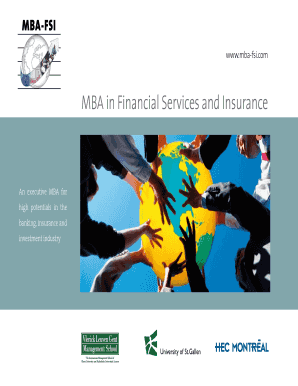 Fillable Online Brochure MBA Financial Services and Insurance - MBA ...