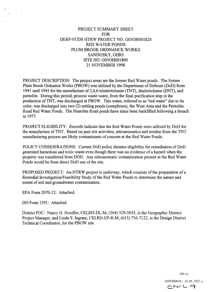 Fillable Online lrh-apps usace army RED WATER PONDS - lrh-apps usace ...