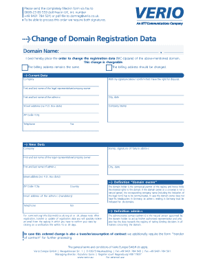 Fillable Online verio To be able to process this order we require both ...