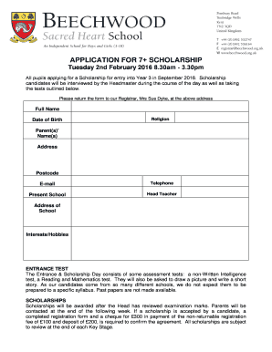 Fillable Online beechwood org 7 Application Form - beechwoodorguk Fax ...