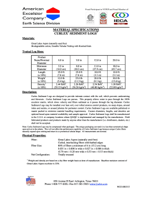 Fillable Online CURLEX SEDIMENT LOGS Fax Email Print - pdfFiller